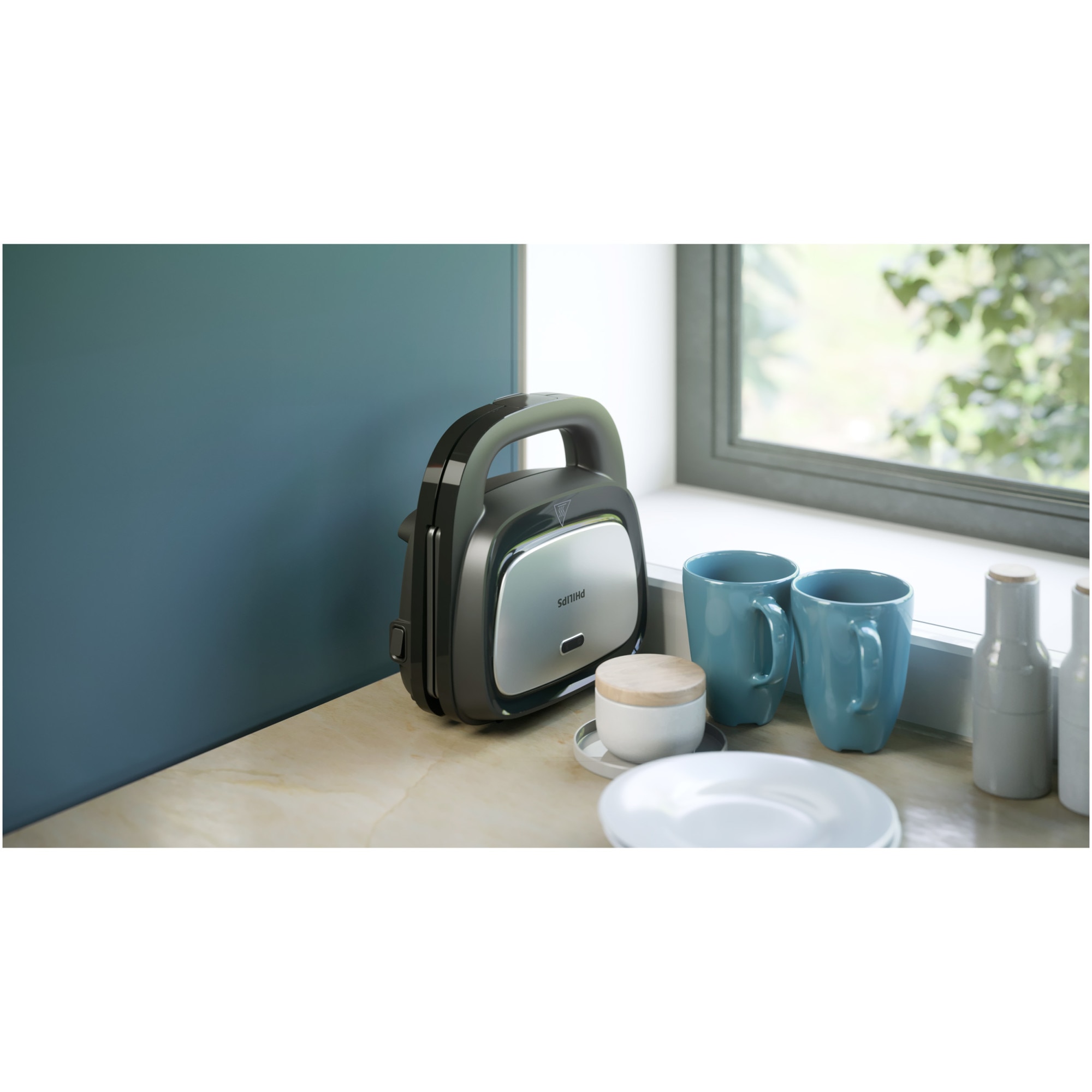 Sandwich-maker Philips HD2350/80 seria 5000, 750 W, Plite neaderente ...