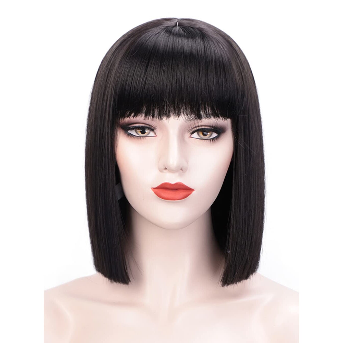 Peruca usoara stil bob ARIN®, ajustabila, neagra, rezistenta 120-180 ...