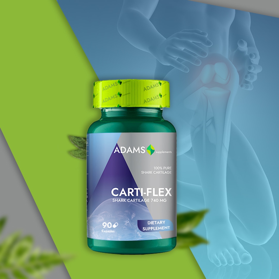 Cartilaj de Rechin 740mg 100% pur, "CartiFlex", 90cps, Adams ...