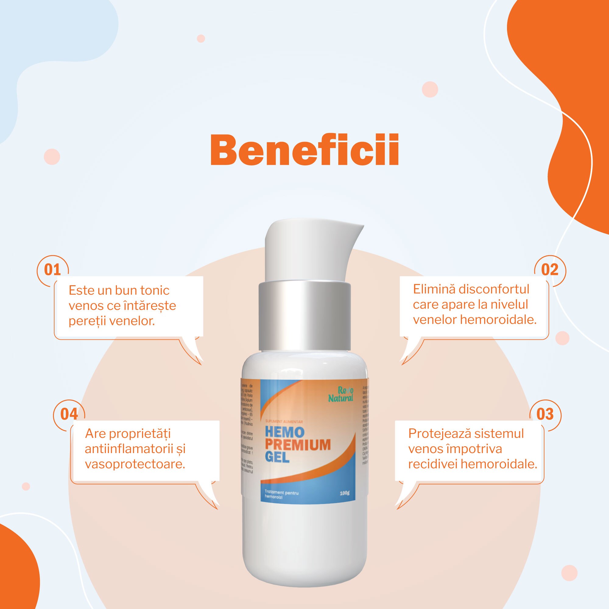 Gel pentru hemoroizi, Hemo Premium Gel 100 gr, Supliment Alimentar ...