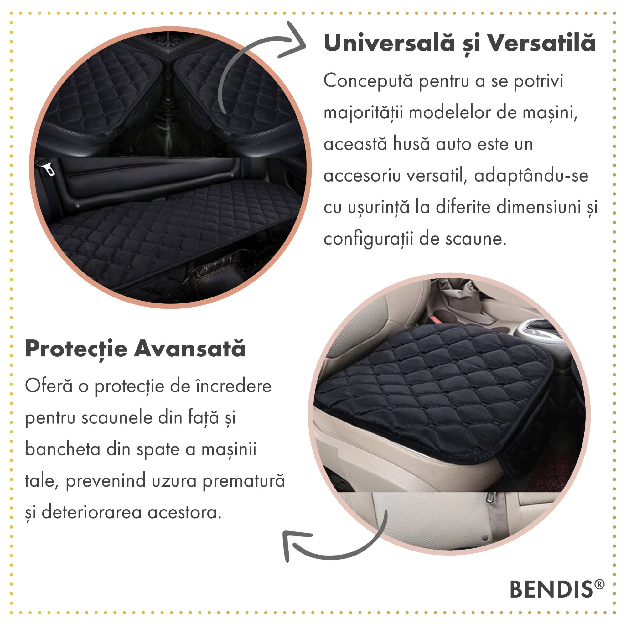 Set de Huse Auto pentru protectie scaun fata x 2 si bancheta din spate ...