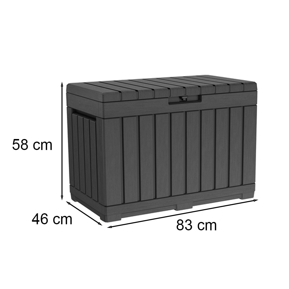 Recipient de gradina din plastic Keter Kentwood 190L antracit - eMAG.ro