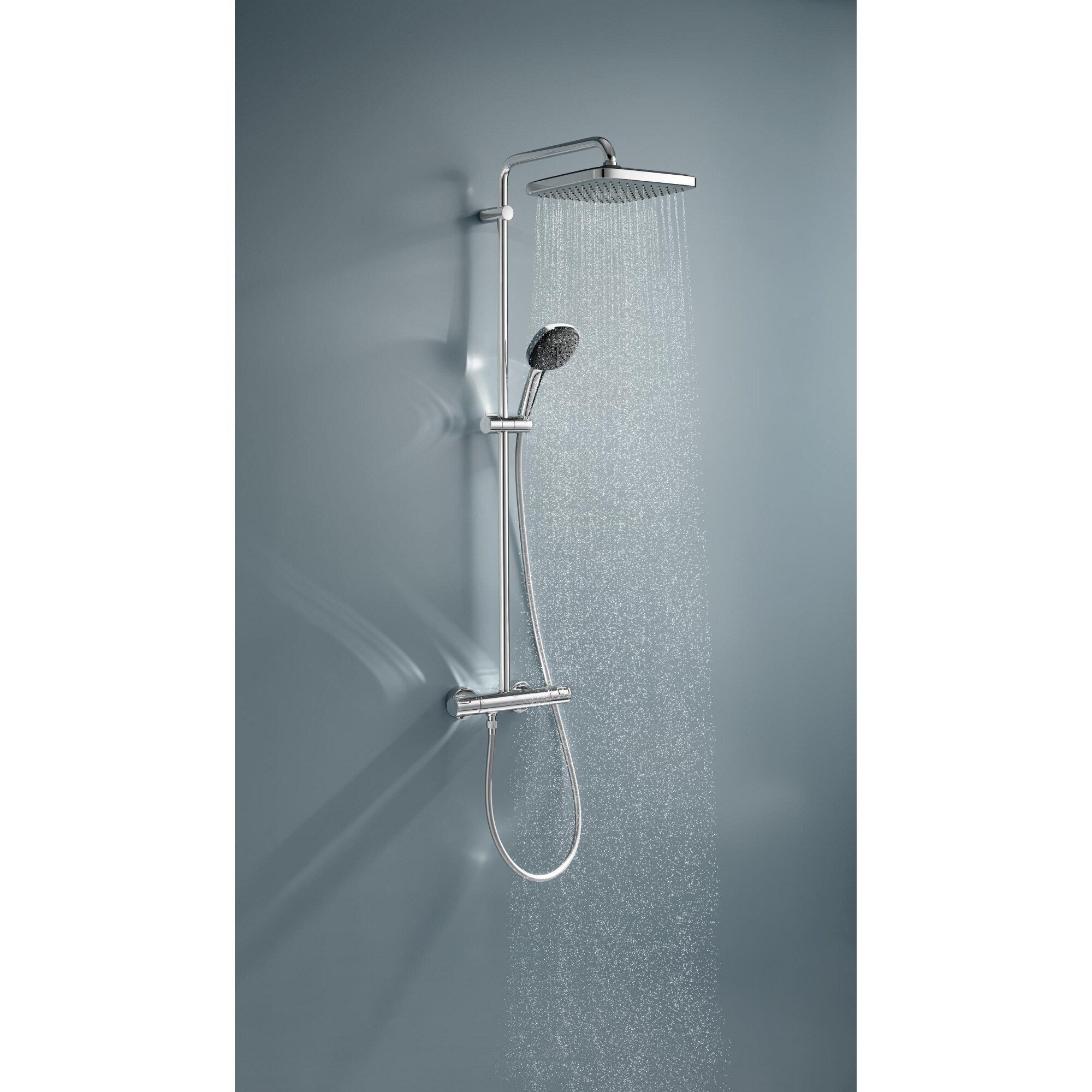 Grohe Vitalio Cube 250 душ система, видима, термостат, 250 mm, 1 ...