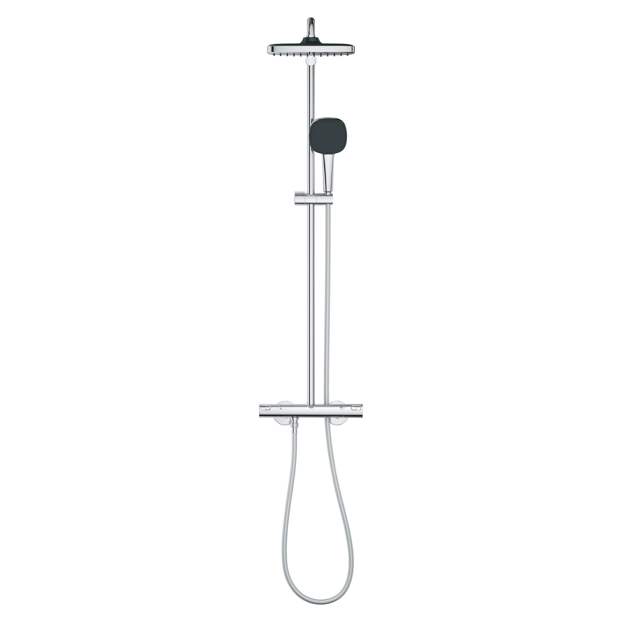 Grohe Vitalio Cube 250 душ система, видима, термостат, 250 mm, 1 ...