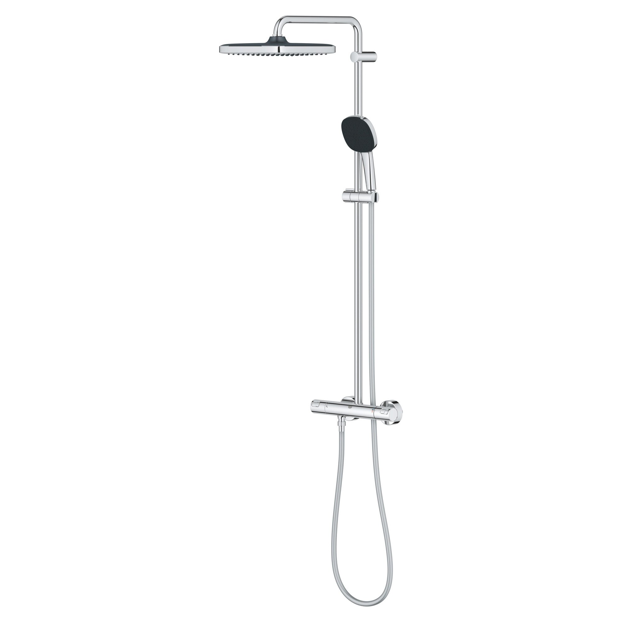 Grohe Vitalio Cube 250 душ система, видима, термостат, 250 mm, 1 ...