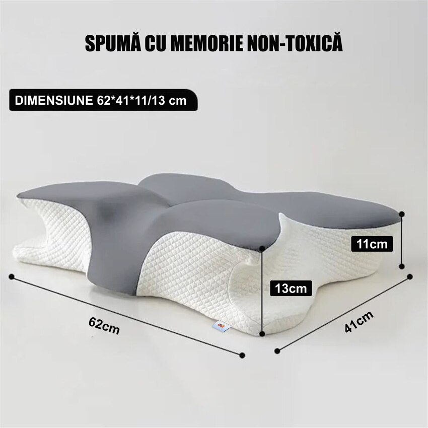 Perna Ortopedica Cervicala pentru dormit Linomag®, Spuma cu Memorie ...