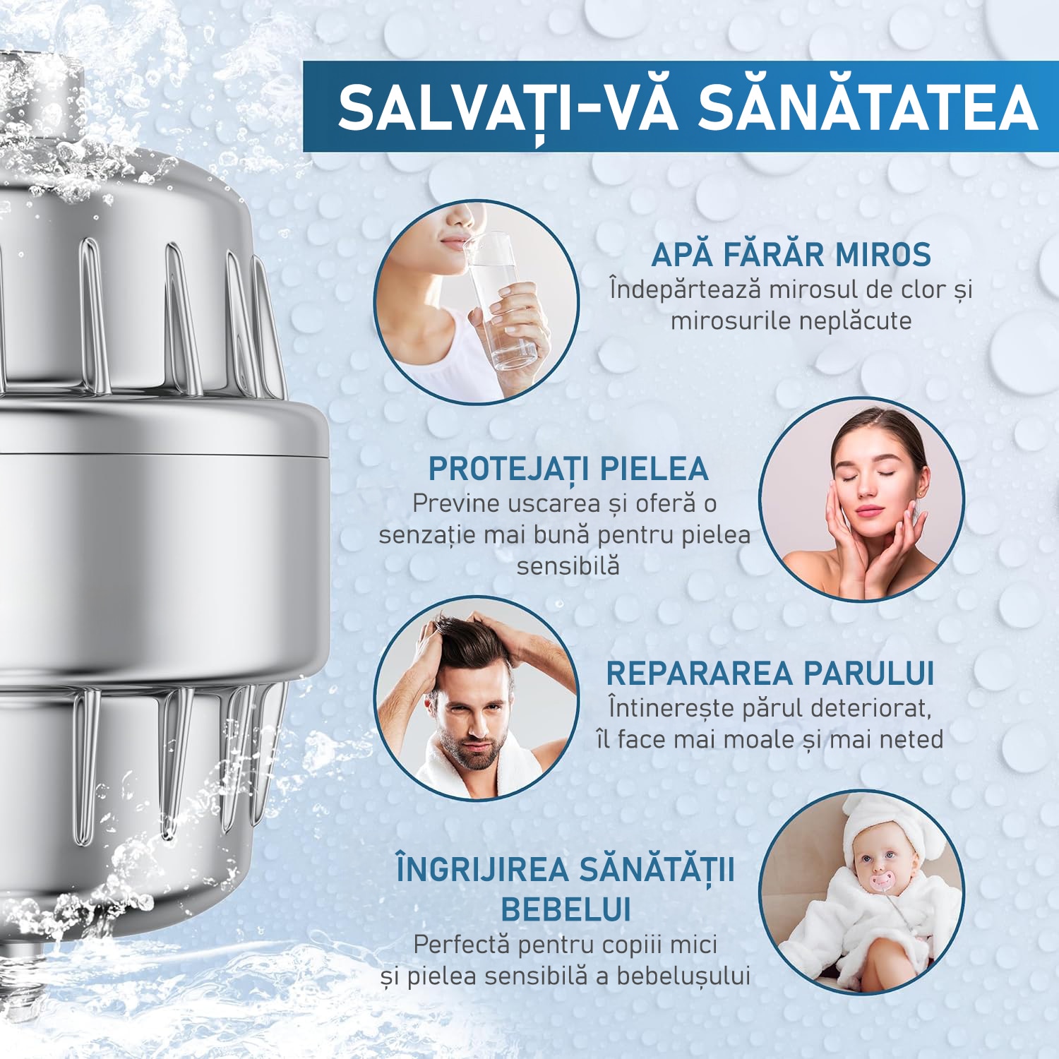 Filtru de apa premium NextWave® pentru para de dus cu 20 stagii de ...