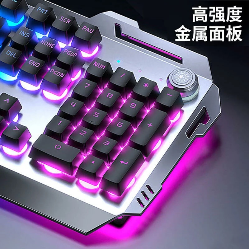 Комплект безжична механична клавиатура и мишка GX810, RGB осветление ...