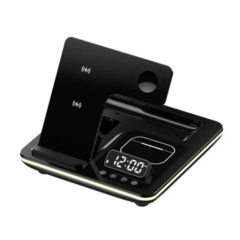 5 az 1-ben vezeték nélküli töltőállomás, gyors töltés 23 W, töltő ...