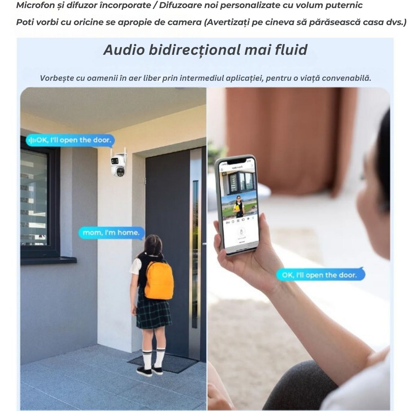 Camere de supraveghere exterior ICsee lentila duala 6MP CCTV PTZ fara ...