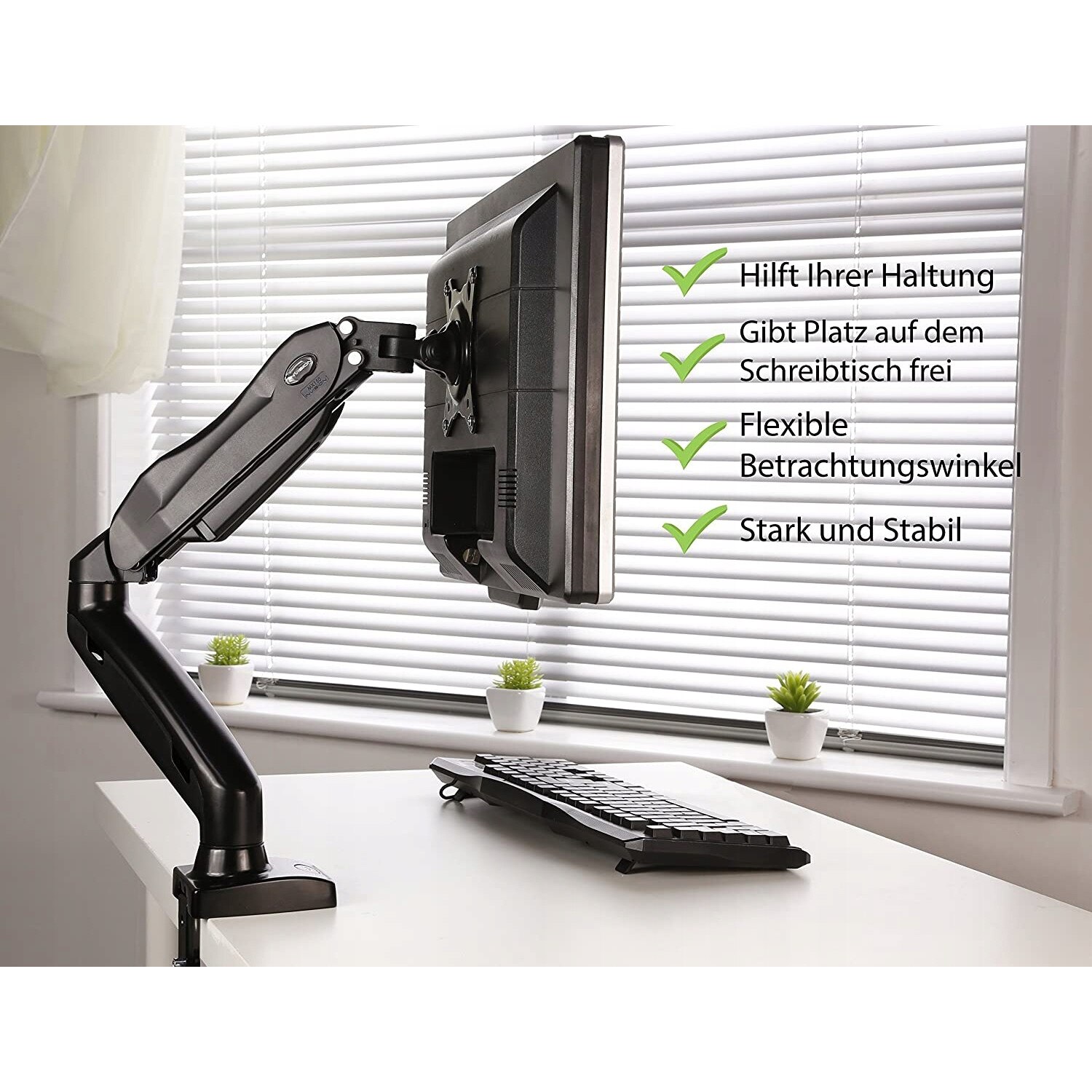 Suport reglabil pentru monitor, 17-27", Negru - eMAG.ro