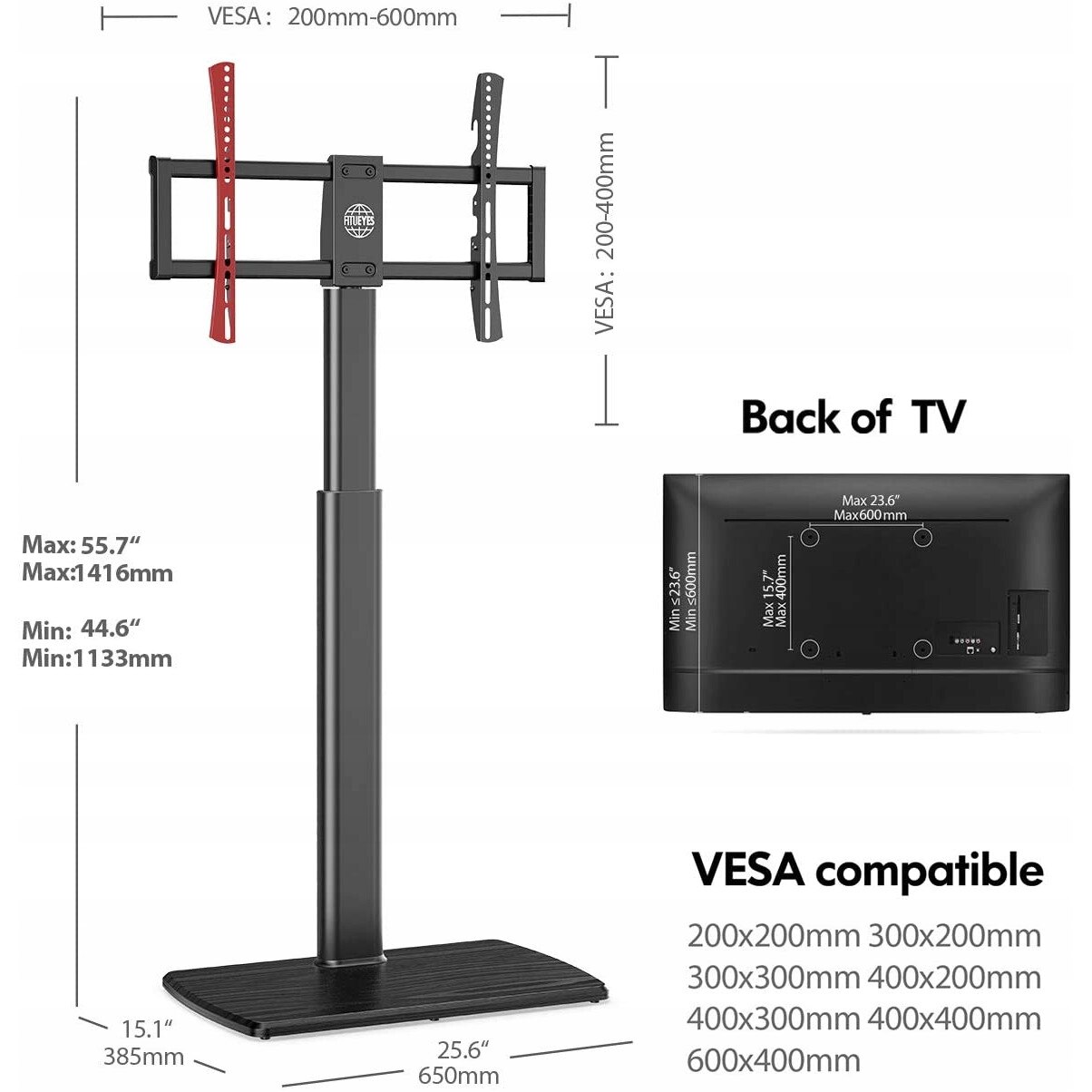 Suport TV, 32-65", 40 Kg, Negru/Rosu - eMAG.ro