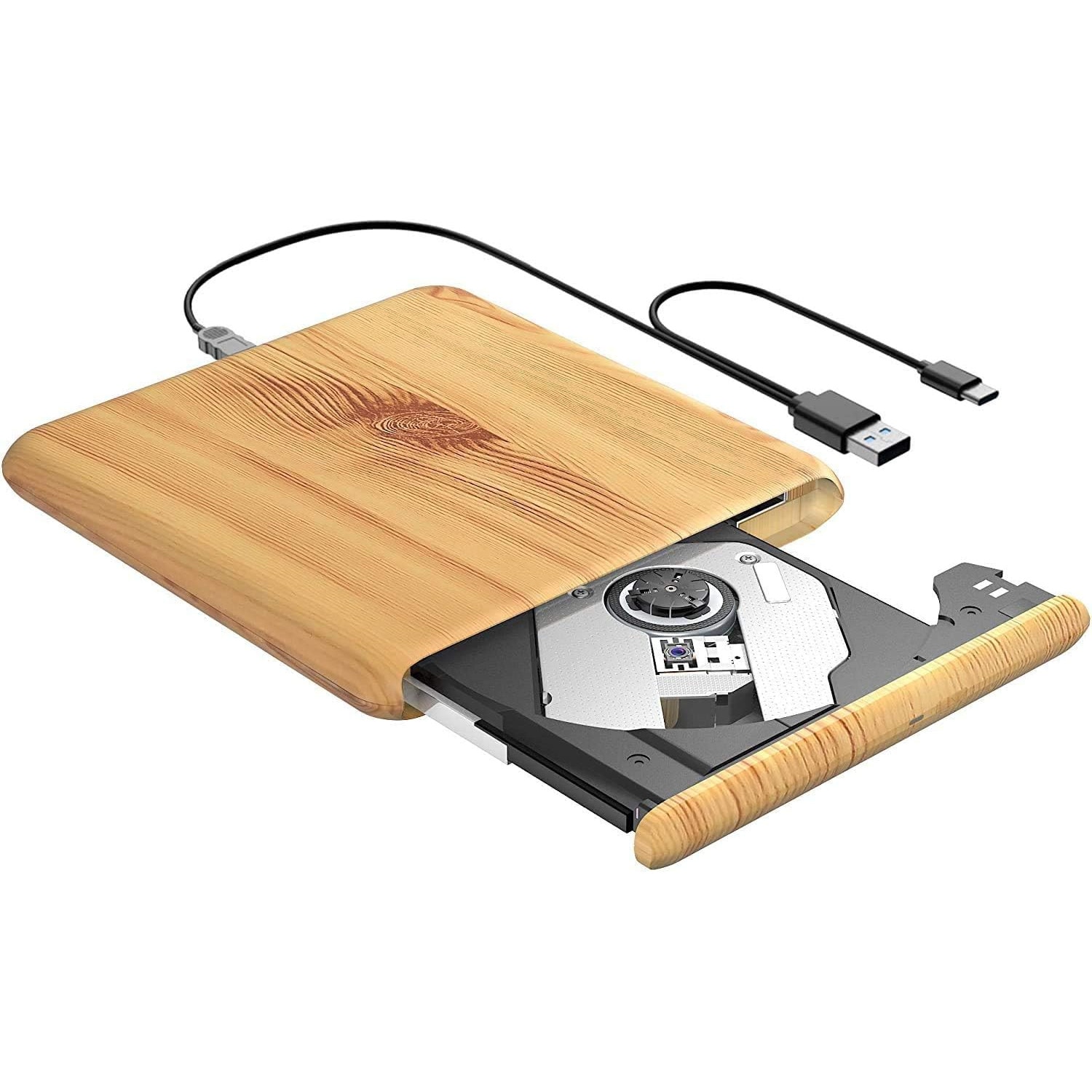 MOSMAOO® ultravékony külső DVD-író, támogatja az M-DISC-t, kompatibilis a C és A típusú USB-vel ...