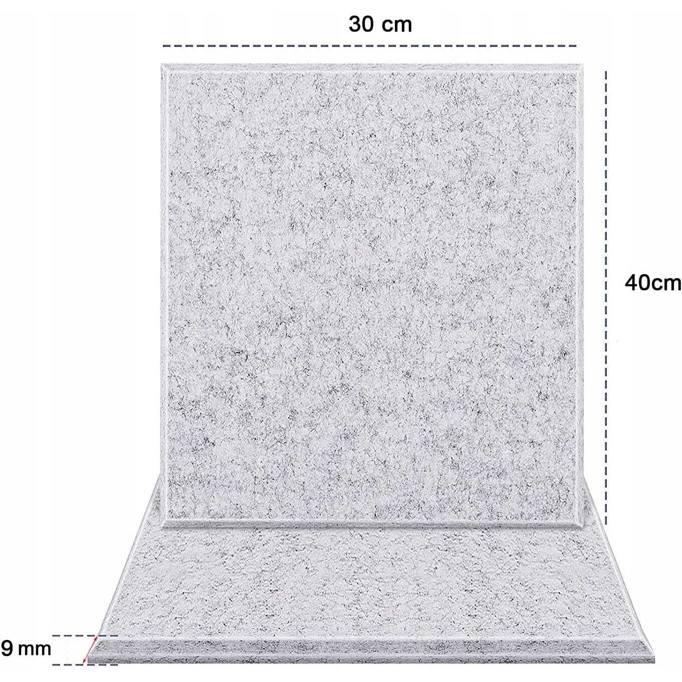 Set 12 panouri acustice, Fibre de poliester, 40 x 30 x 9 mm, Gri - eMAG.ro