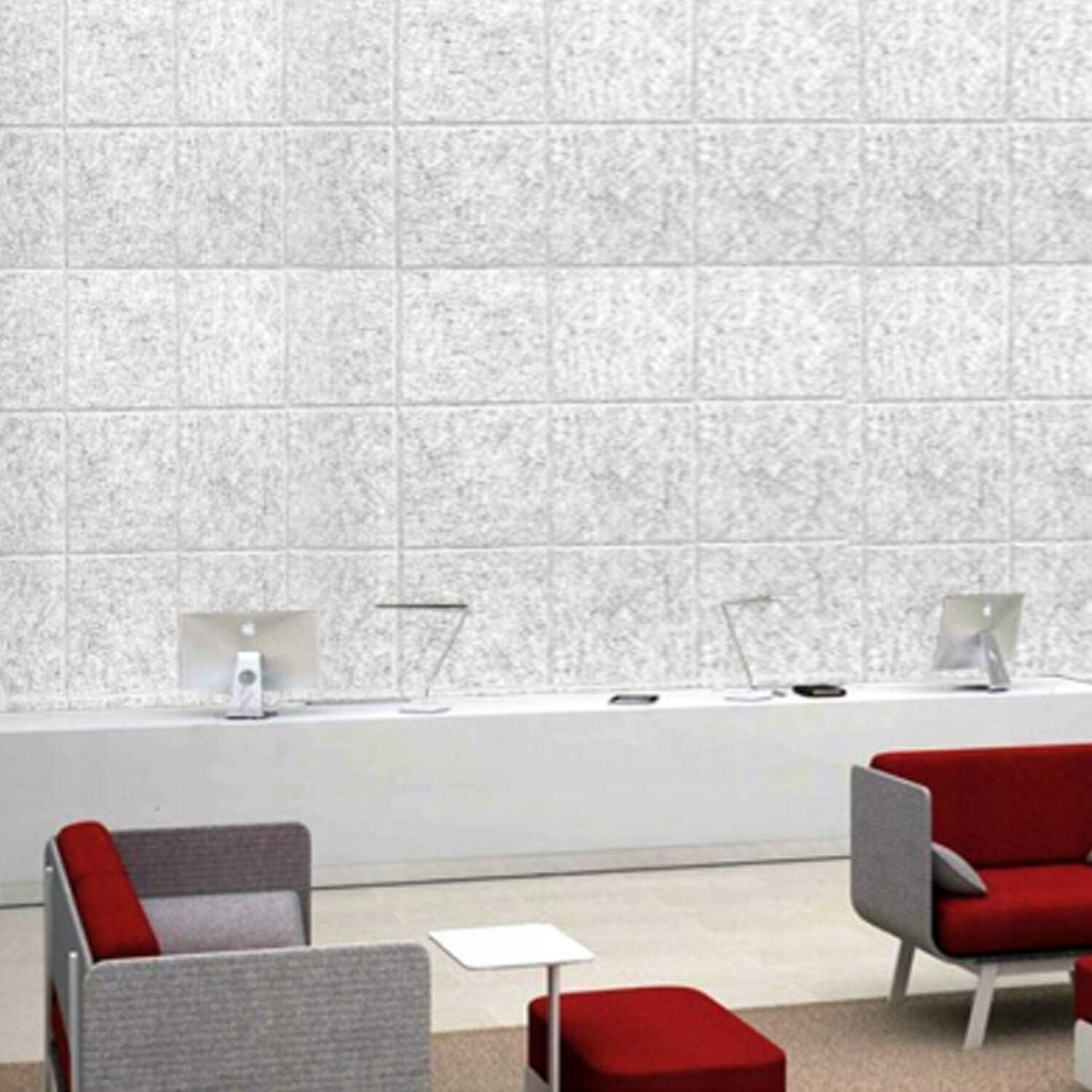 Set 12 panouri acustice, Fibre de poliester, 40 x 30 x 9 mm, Gri - eMAG.ro