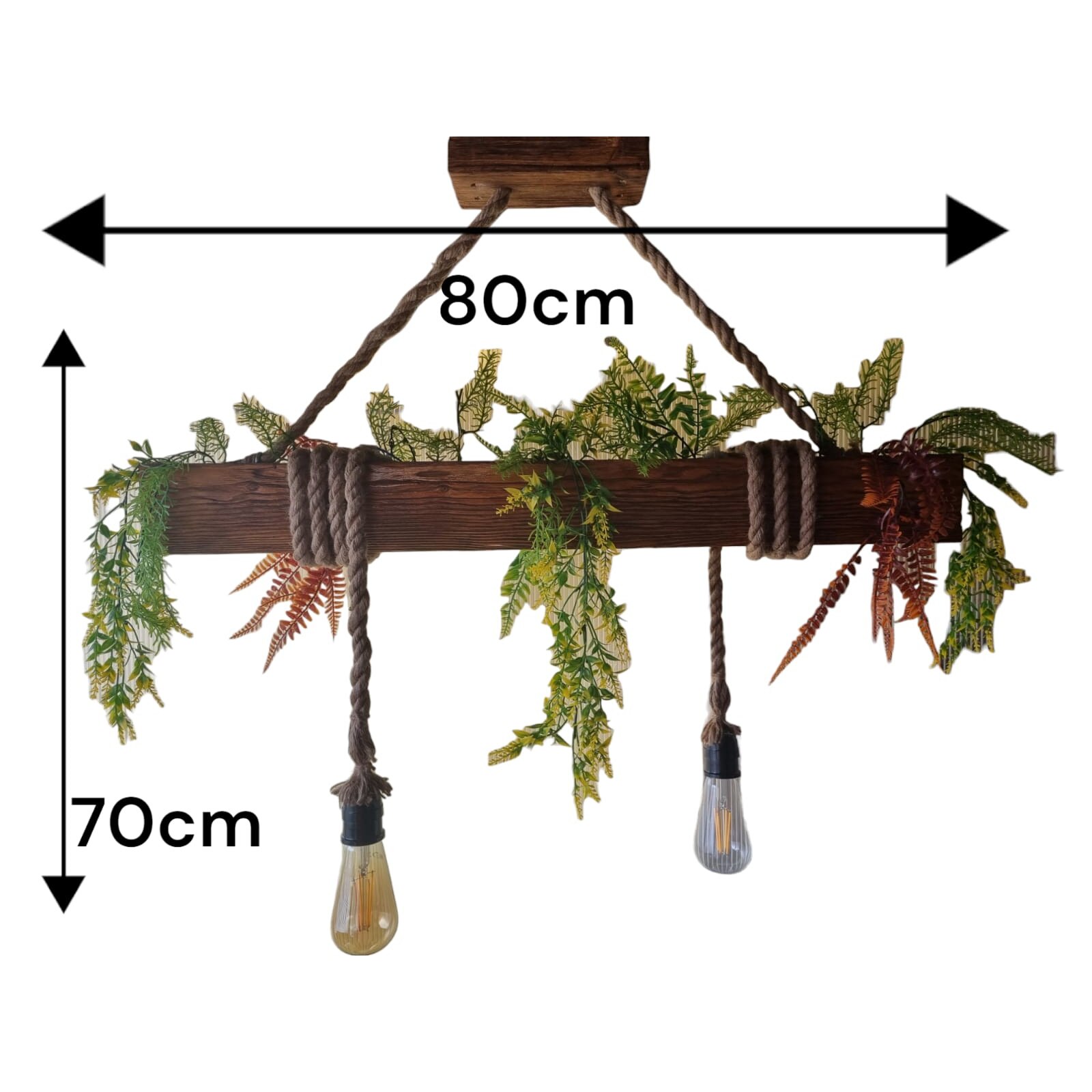 Candelabru decorativ din lemn natural reciclat cu insertii de plante si ...