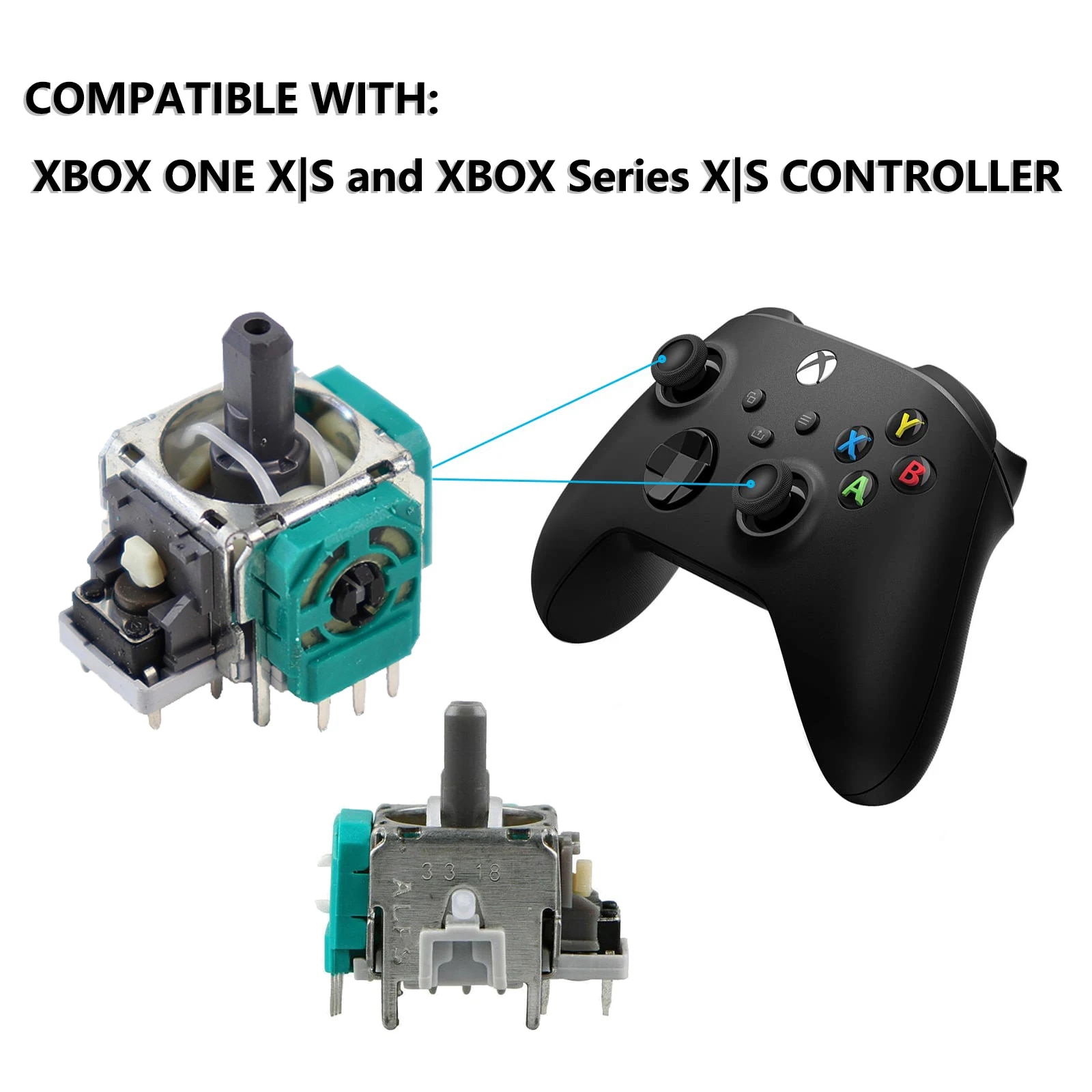 Set de Xbox Series X|S, Xbox One thumbstick, cu 2 joystick analog, 2 ...