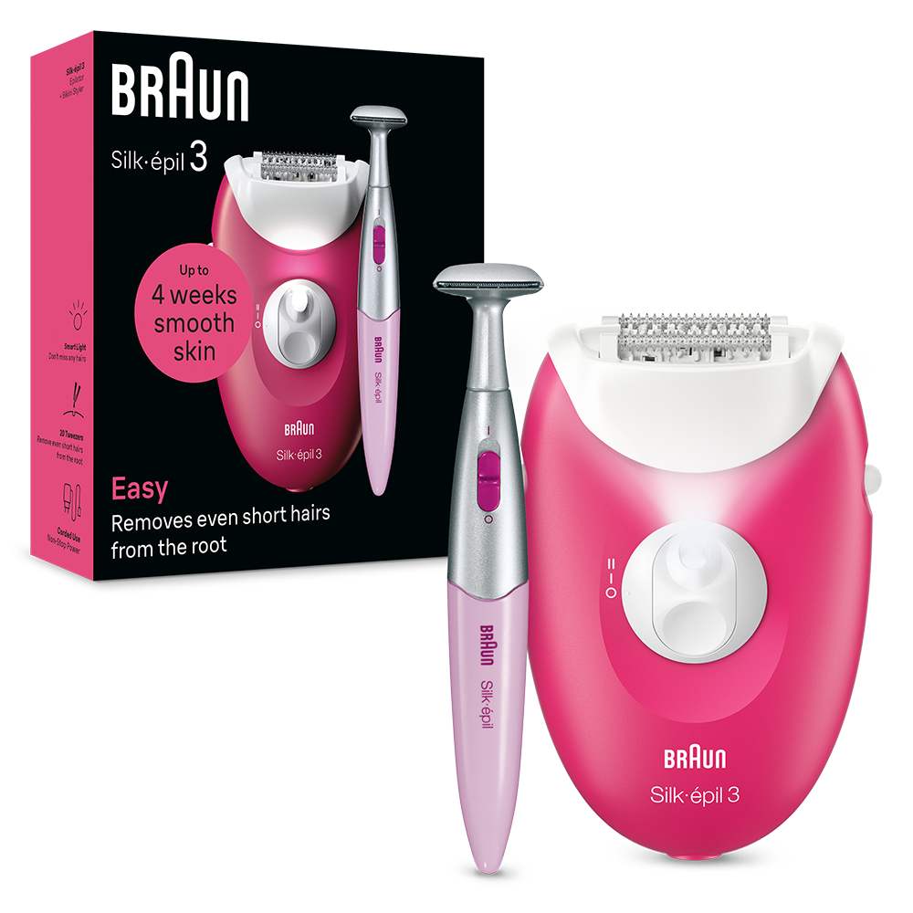 Epilator Braun Silk-épil 3 3-202, MicroGrip, Smart Light, 20 de pensete ...