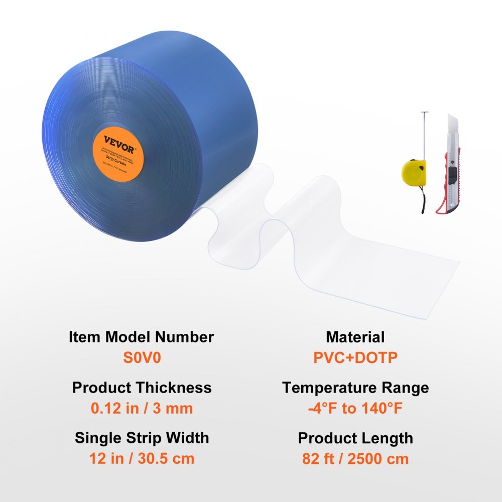 Perdele Industriale din Banda PVC, 12 Bucati, 350.5 x 250 cm, Grosime 2 ...