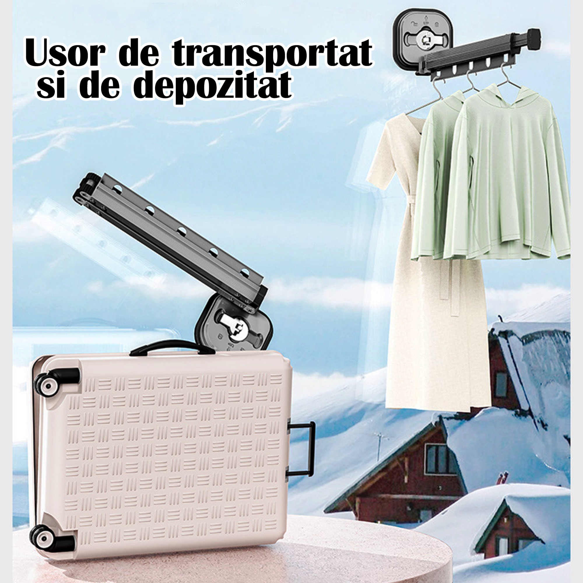 Uscator de rufe Pliabil, Multifunctional, Aluminiu, Antioxidant ...