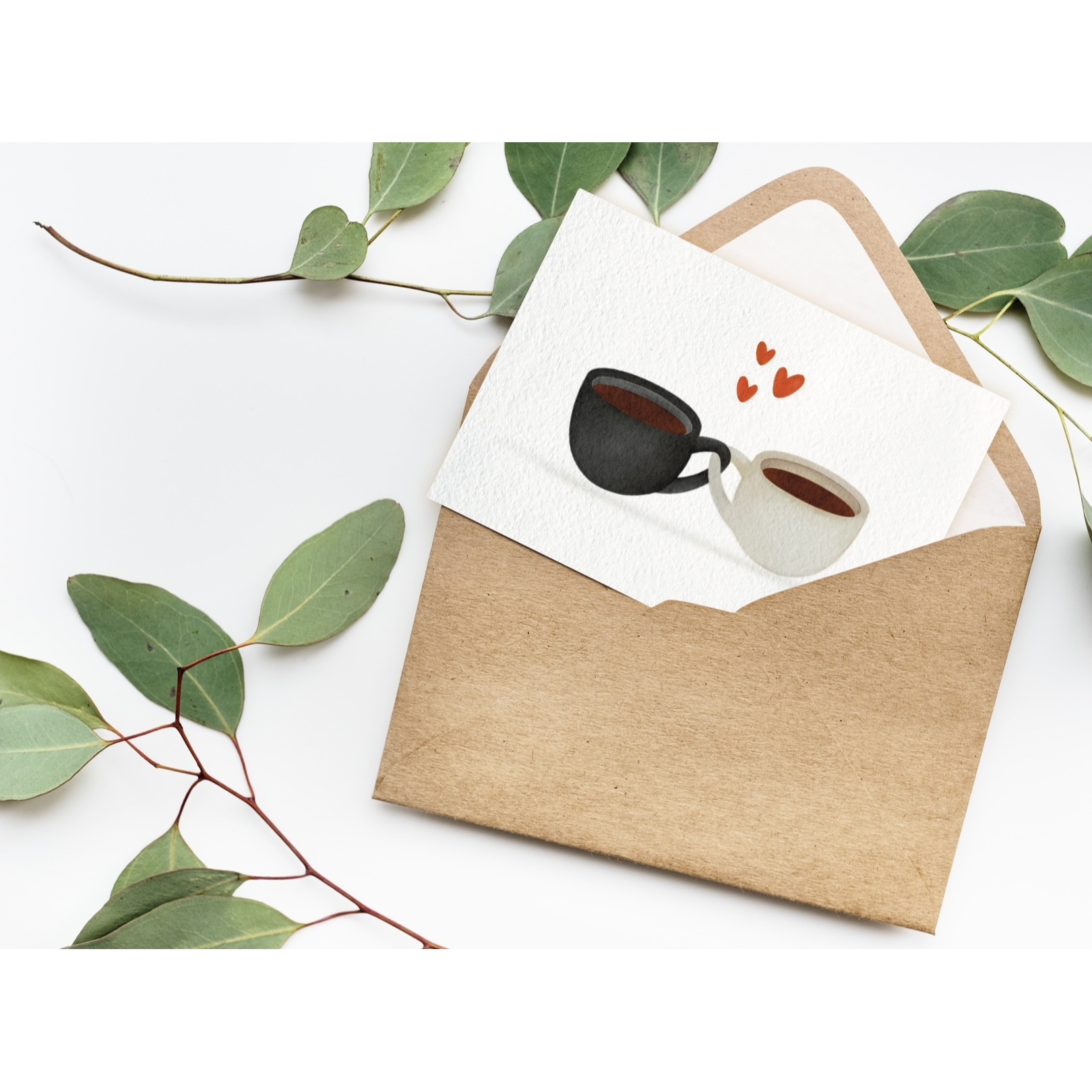 Felicitare cu plic, hartie premium - Cafea - mesaj pentru ziua de ...