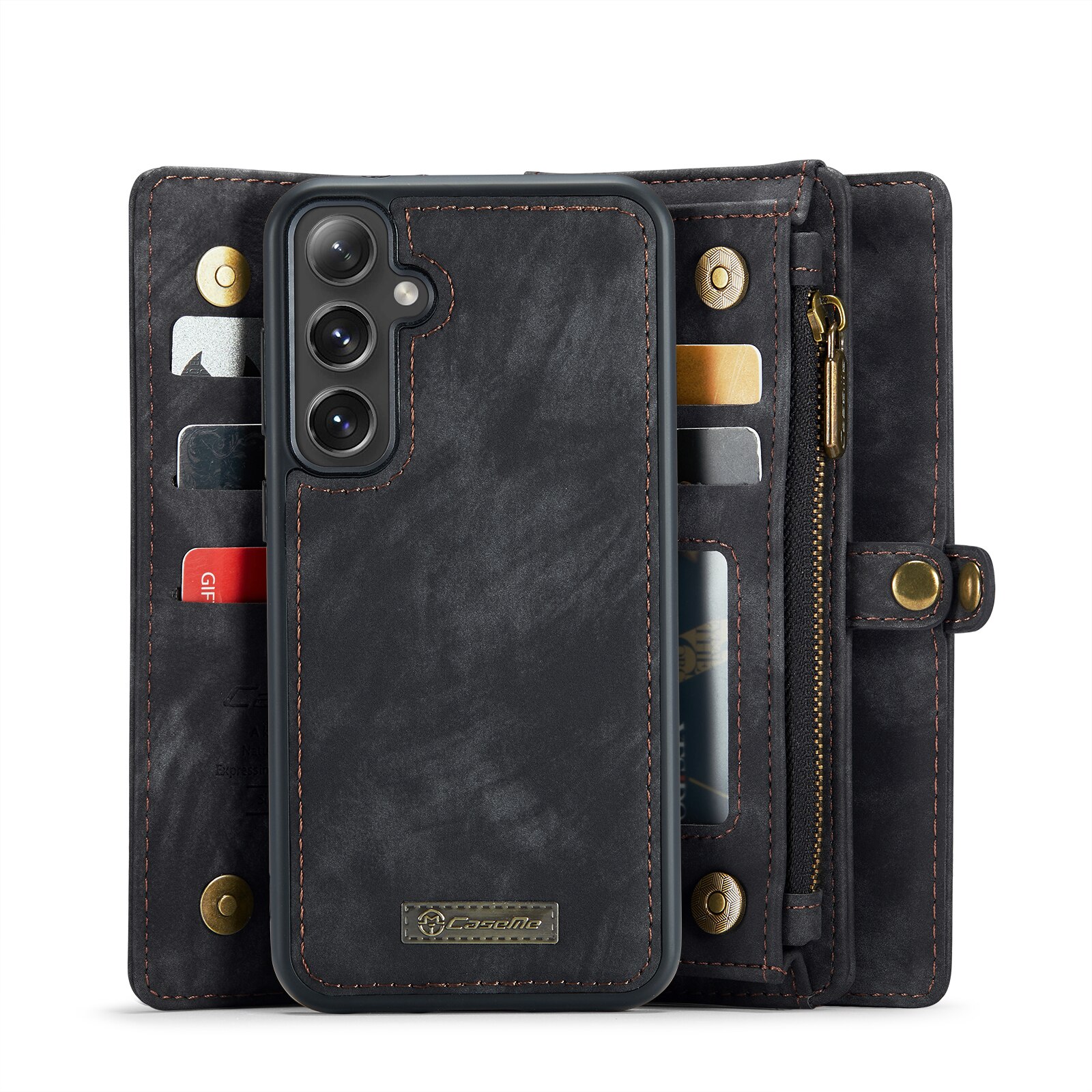 Husa pentru Samsung Galaxy S24, CaseMe, piele portofel 2 in 1 ...