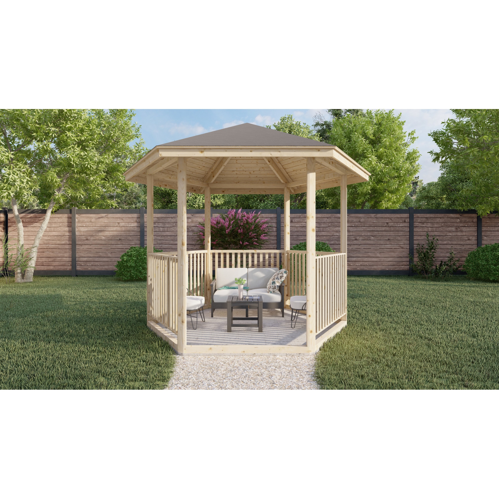 Foisor hexagonal din lemn FRG 3000 - eMAG.ro