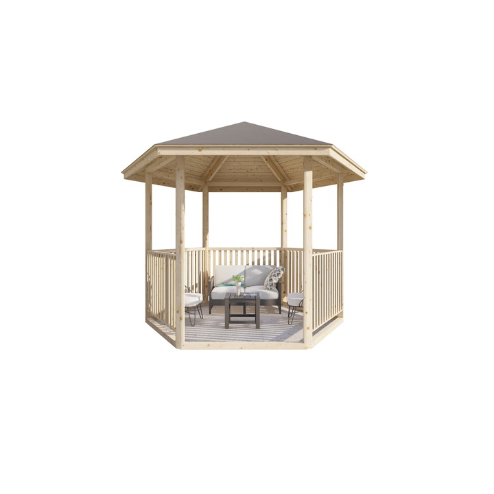 Foisor hexagonal din lemn FRG 3000 - eMAG.ro