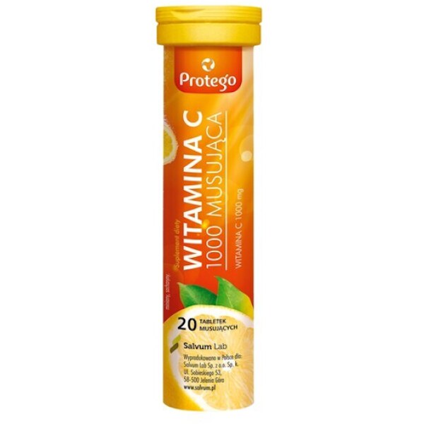 Vitamina C 1000 Protego, Salvum, Comprimate efervescente, 20 Tablete ...