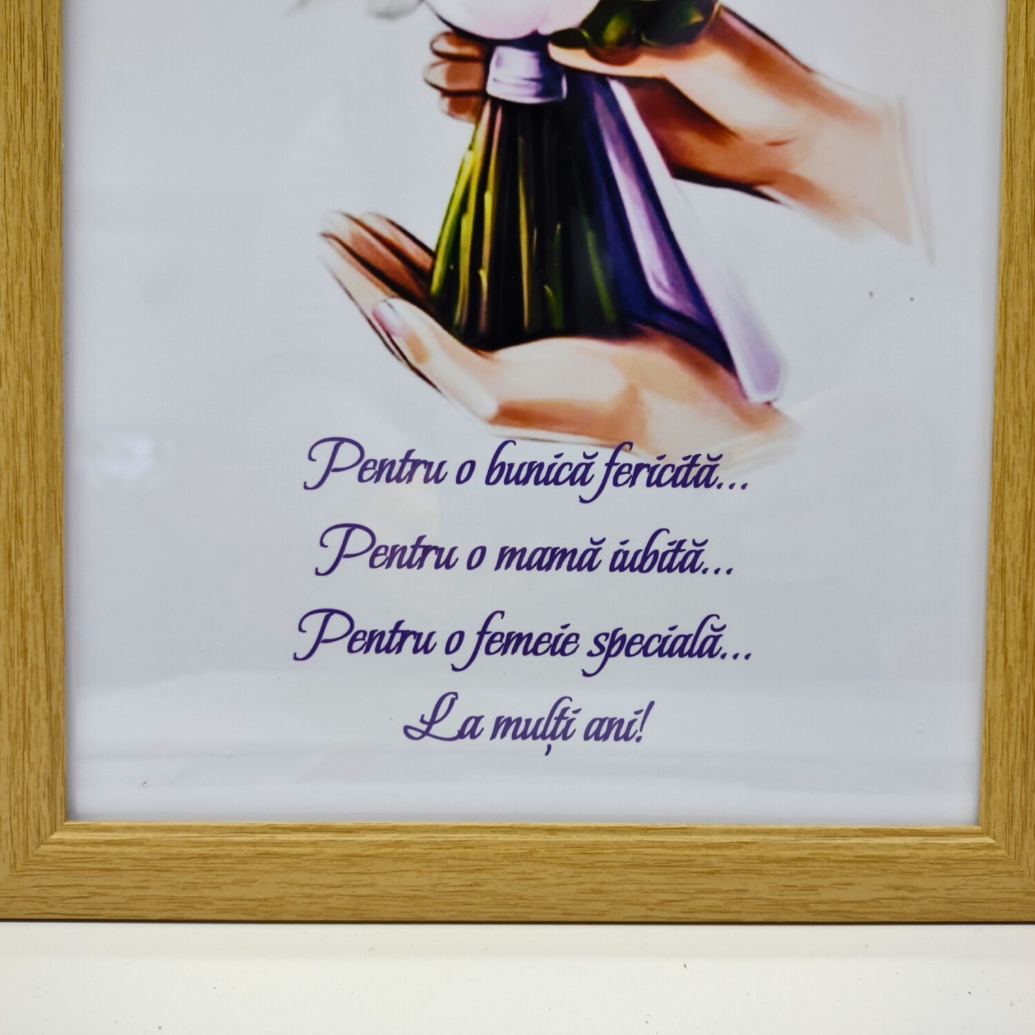 Tablou in rama A4 (30x21 cm - Pentru o bunica fericita, pentru o mama ...