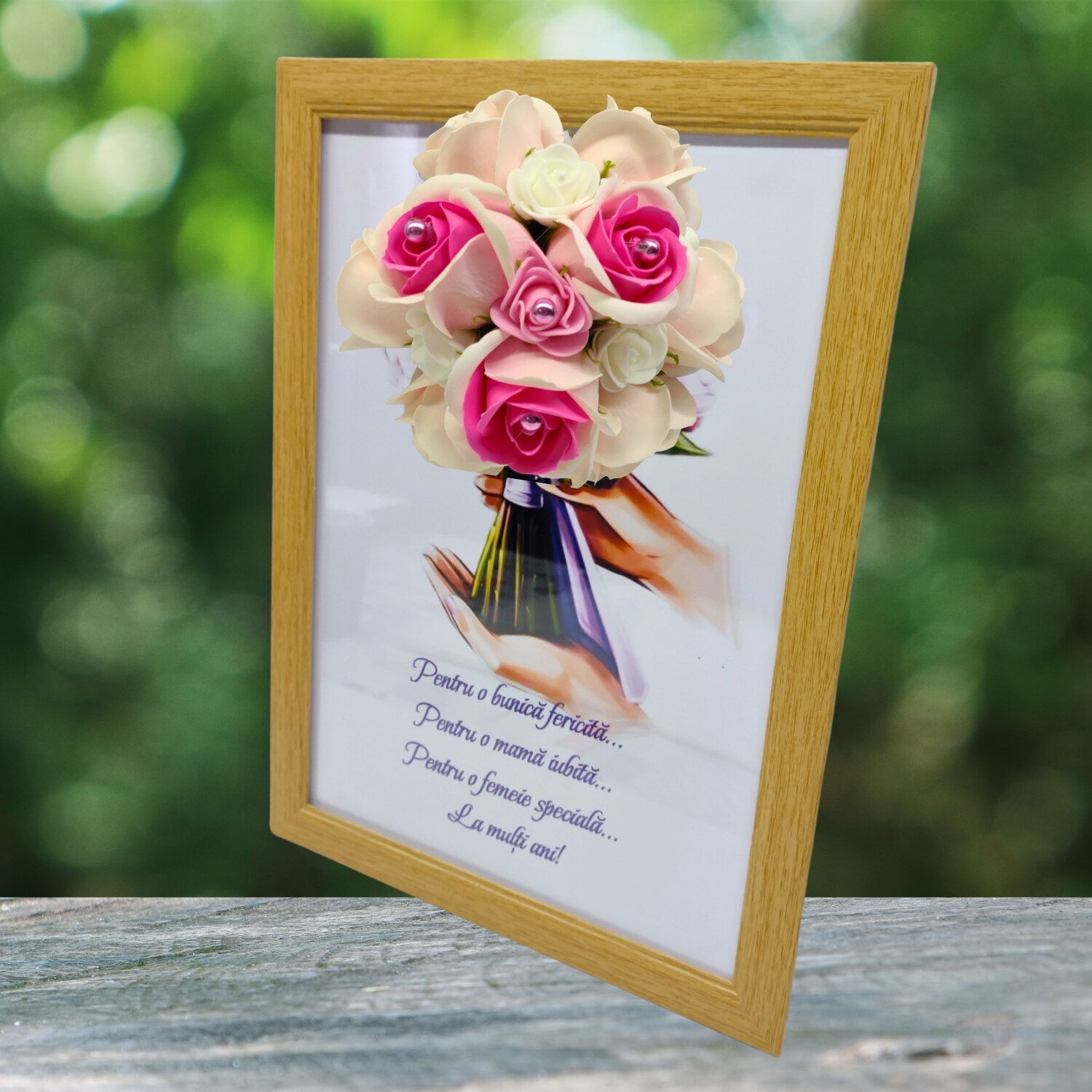 Tablou in rama A4 (30x21 cm - Pentru o bunica fericita, pentru o mama ...