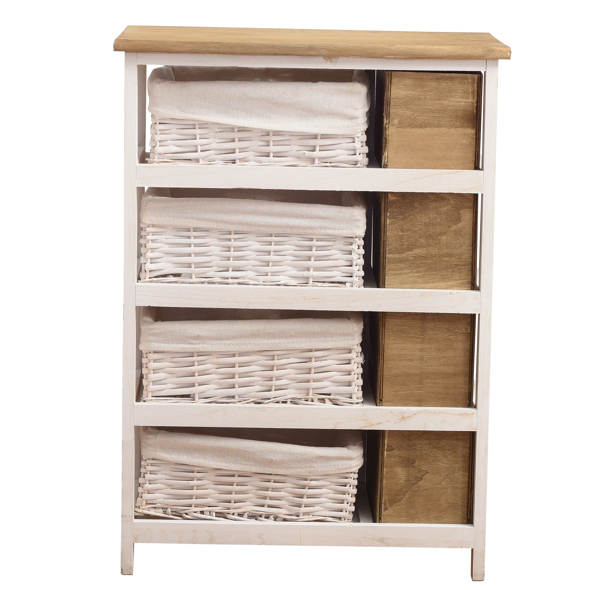 Comoda, Rebecca Mobili, Lemn, 8 sertare, 73x52x31cm, Alb/Maro - eMAG.ro