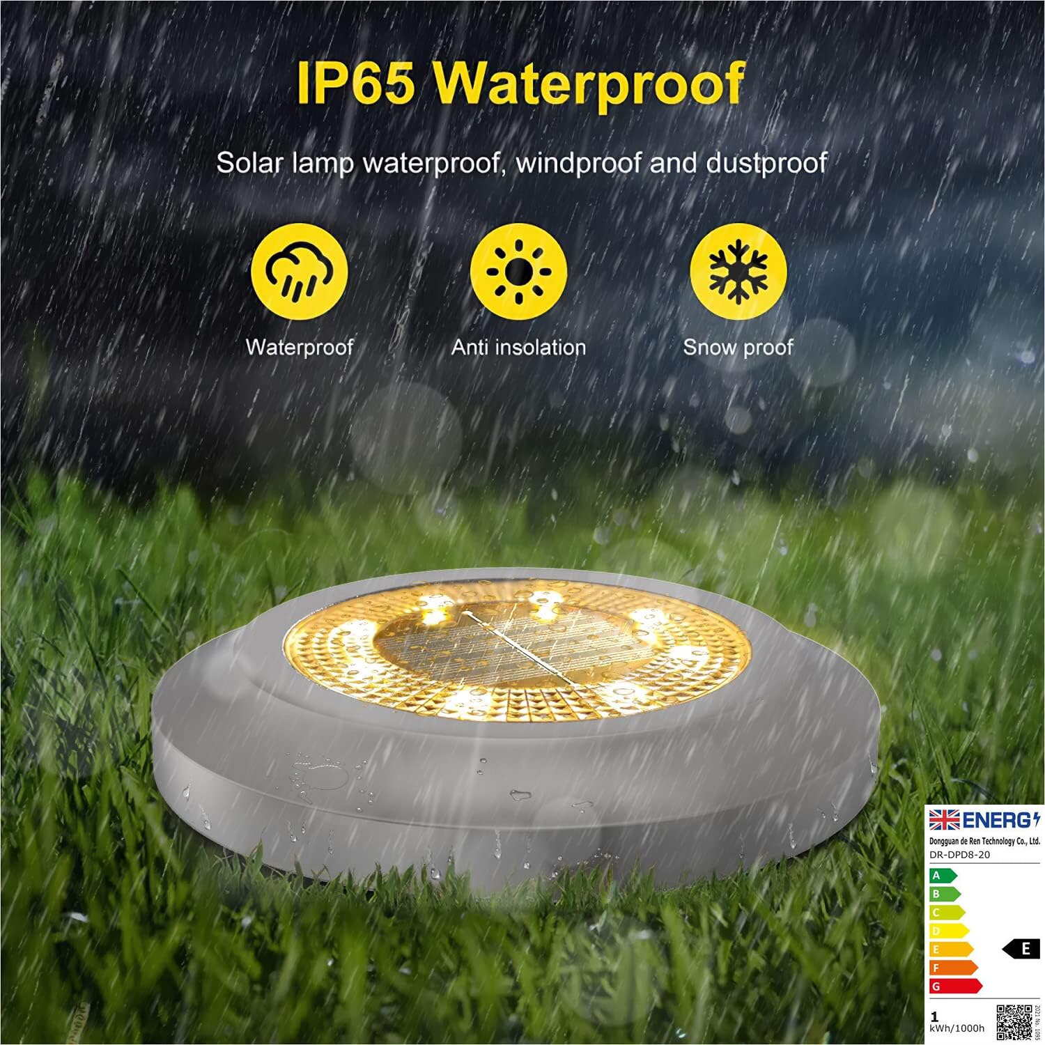 Set 8 lampi solare de podea, Tip Spot Cu 8 Leduri, Pentru Gradina ...