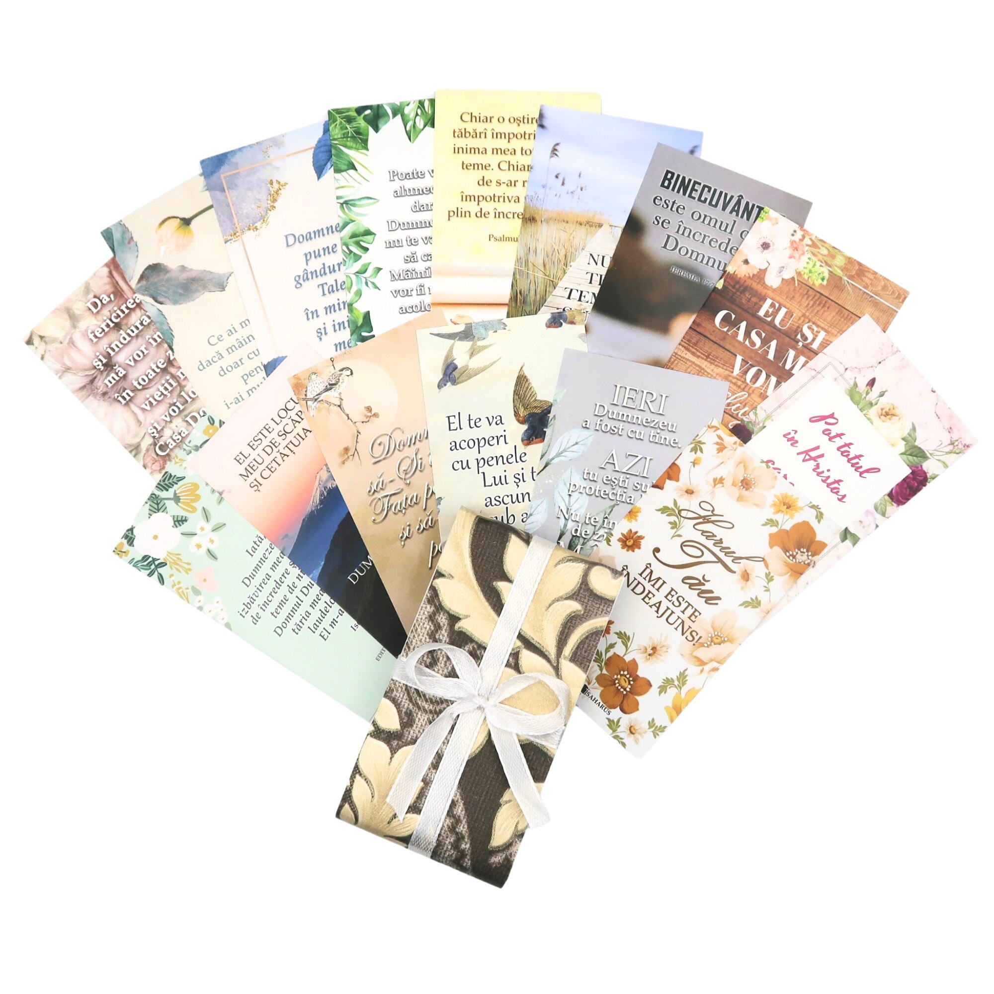 Set 50 de carduri cu mesaje crestine deosebite, 5 x 9 cm, Isaharus ...