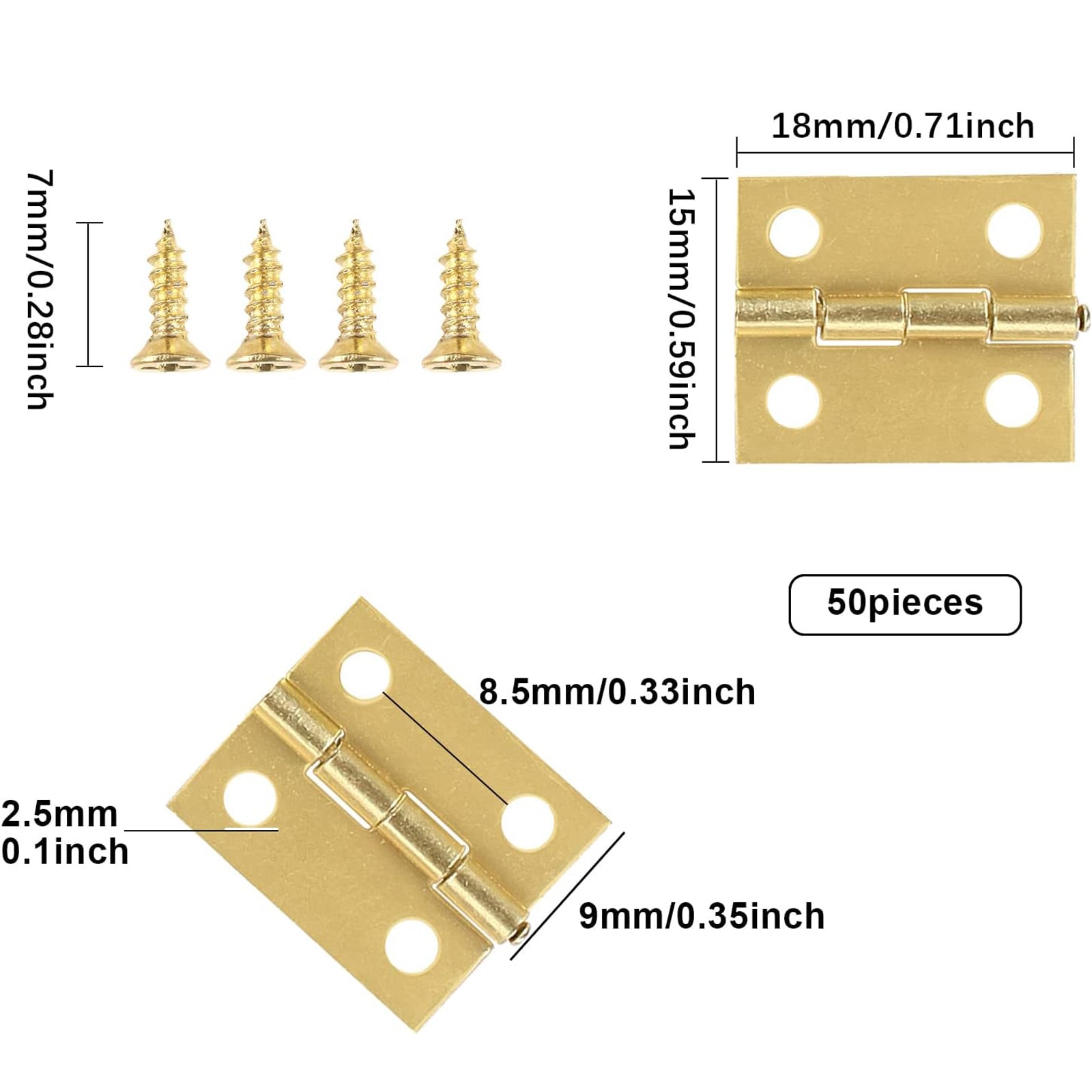 Set 50 mini balamale, Axroad Mall, Cu 200 suruburi, Rezistent la rugina ...