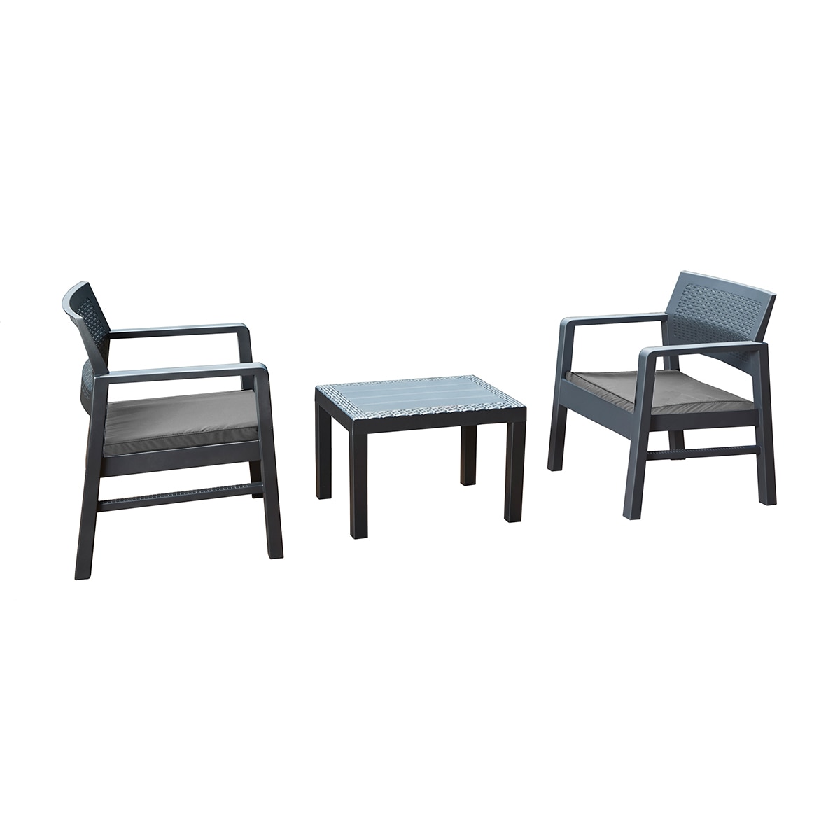 Set gradina/terasa masa 59x46x40 cm cu 2 scaune 63x58x74 cm, KRAKA ...