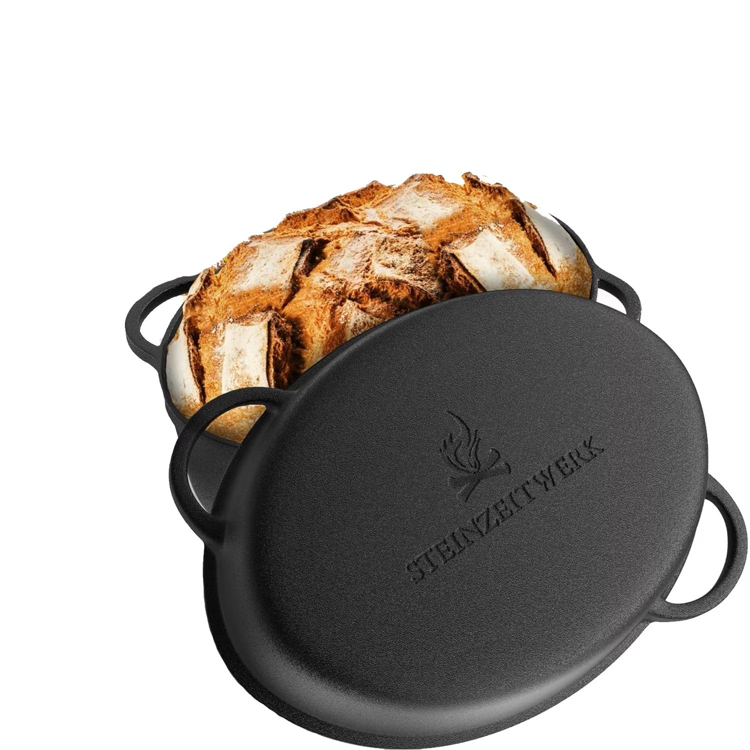 Oala cu capac Steinzeitwerk din fonta emailata, 6 l, 2in1, pentru ...