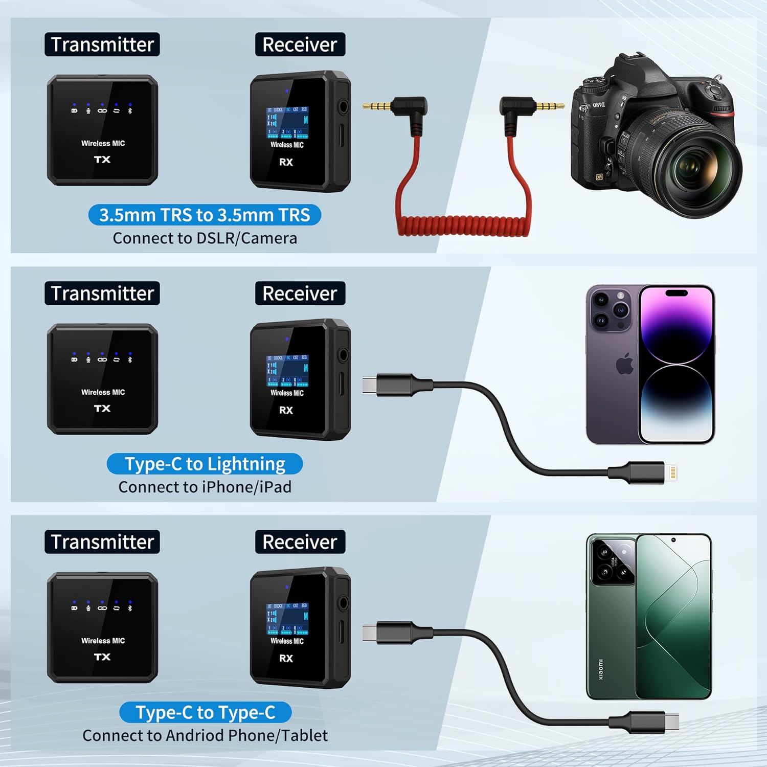 Set 2 microfoane profesionale lavaliera, Qyntech®, Plug and play ...