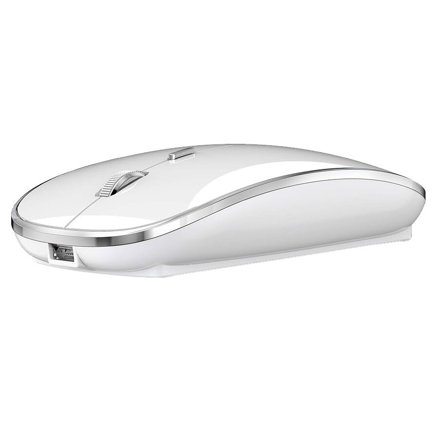 Mouse Wireless ABL-M3, 1600 dpi, 4 butoane, receptori USB-A si USB-C, Alb - eMAG.ro