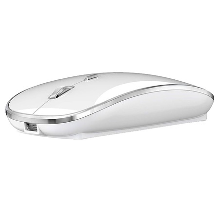 Mouse Wireless ABL-M3, 1600 dpi, 4 butoane, receptori USB-A si USB-C, Alb - eMAG.ro