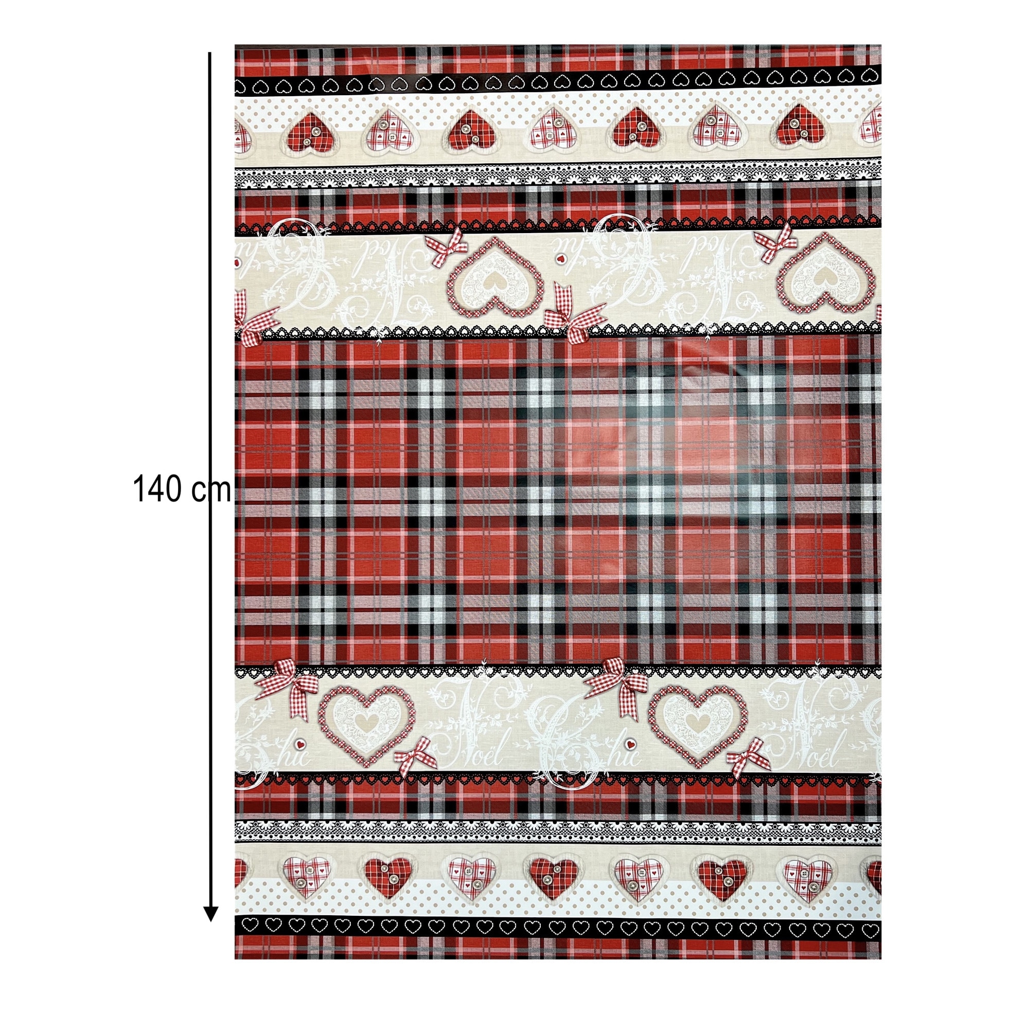 Fata de masa tip musama, Inima rosu 100 x 140 - eMAG.ro