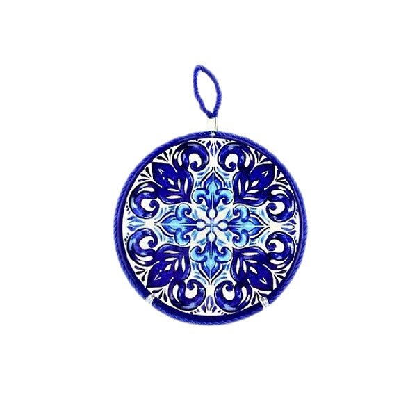 Suport ceramic pentru oale, cratite - mandala albastra, 18 cm - eMAG.ro