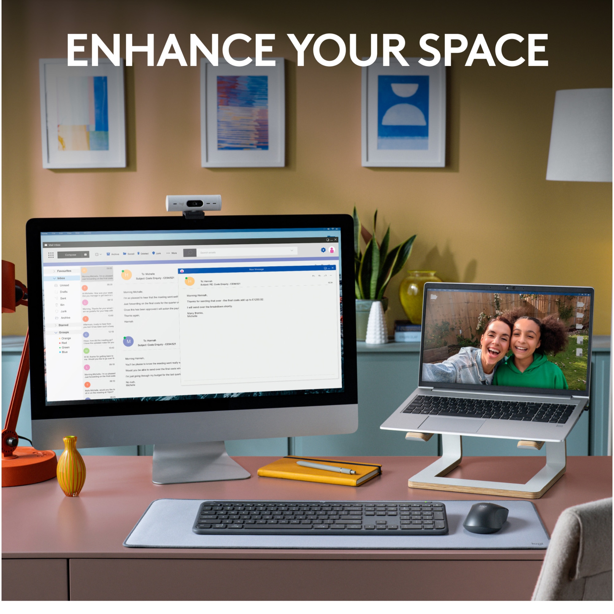 Kit Logitech Wireless Signature Slim MK950, 2.4GHz&Bluetooh, Easy ...