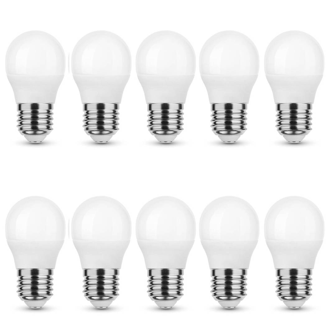Set 10 becuri LED Mini Globe, E27, G45, 4.9W (echivalent 40W), 6000K ...