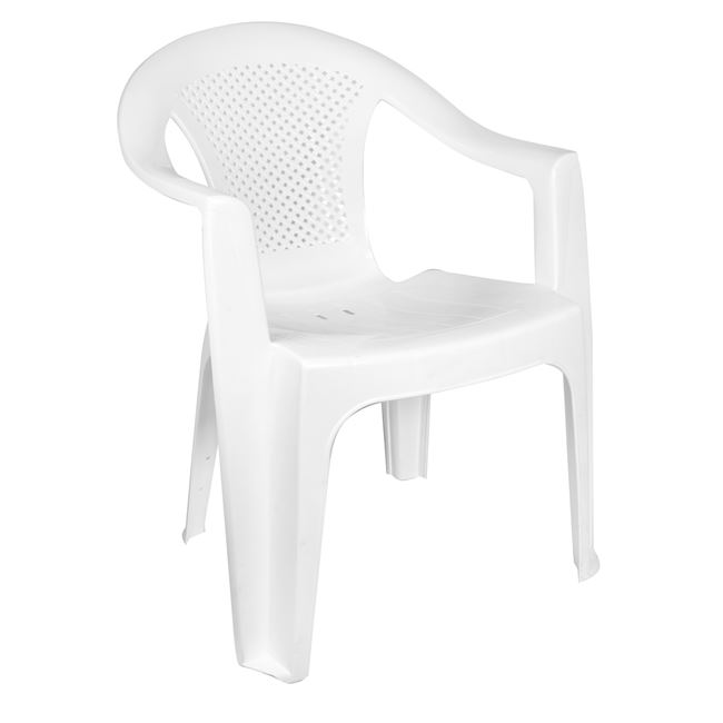 Scaun de gradina alb, din plastic rezistent, 60x40x80cm, model modern ...