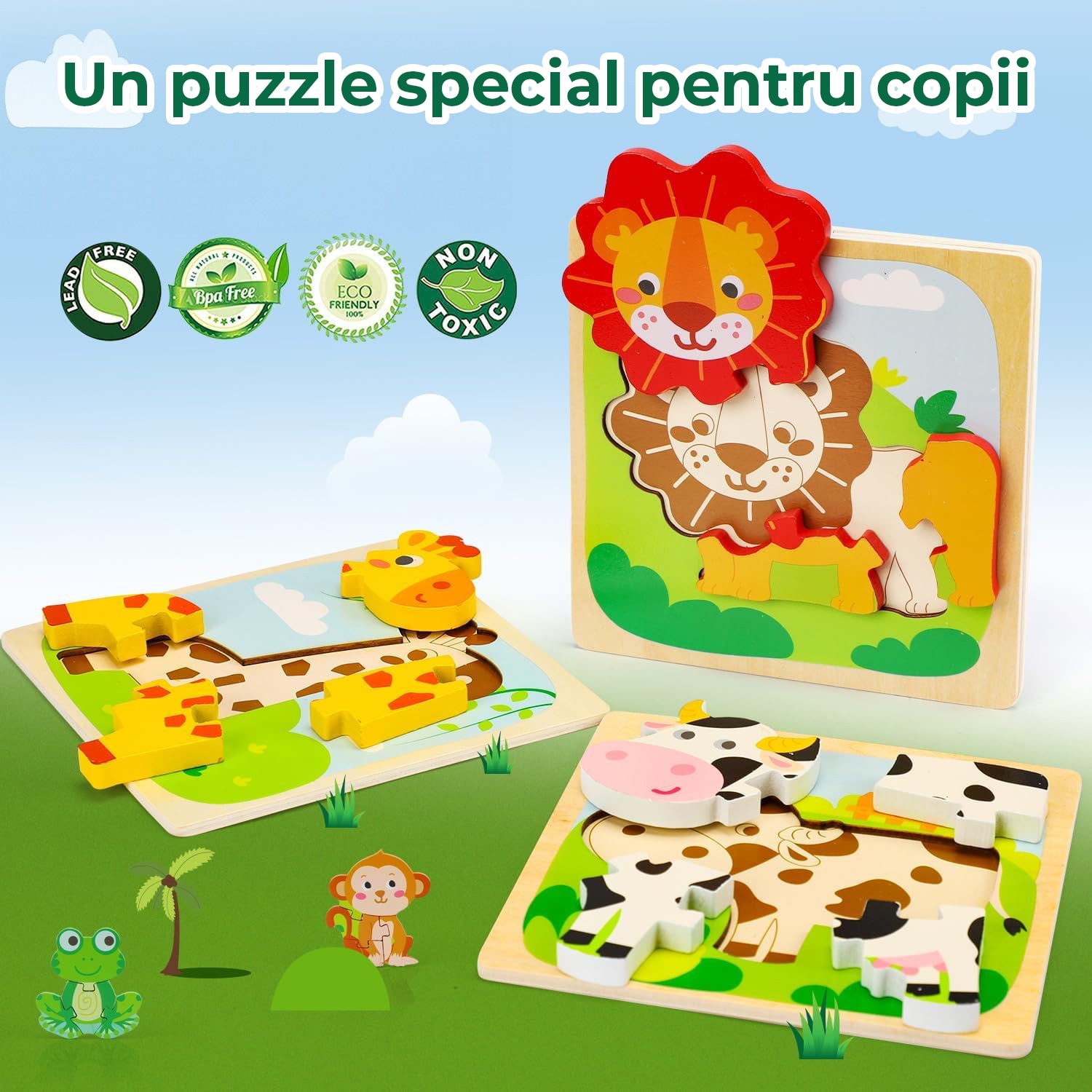 Set Puzzle Interactiv Elindor® pentru Copii 1-3 Ani, Jucarii ...
