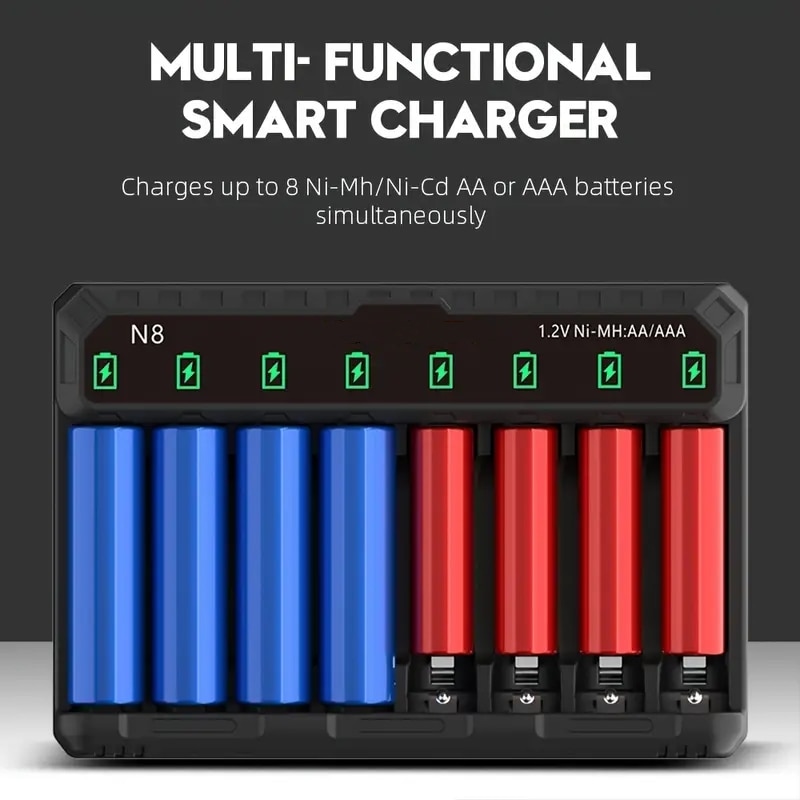 Incarcator pentru acumulatori universal, MOSMAOO®, Baterii Li-ion 18650 ...