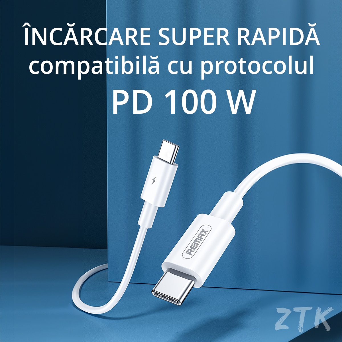 Cablu USB Type C la Type C, Incarcare Super Rapida, 100W PD, Remax ...