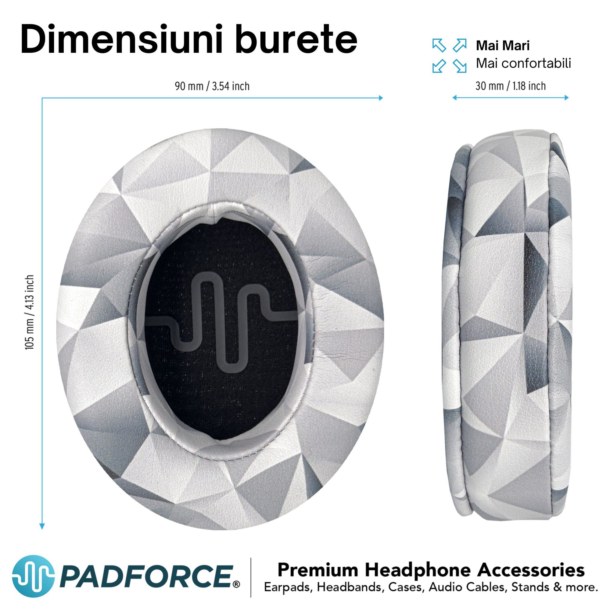 Set 2 bureti PadForce GamingXL pentru casti HyperX, Aqirys, SteelSeries ...