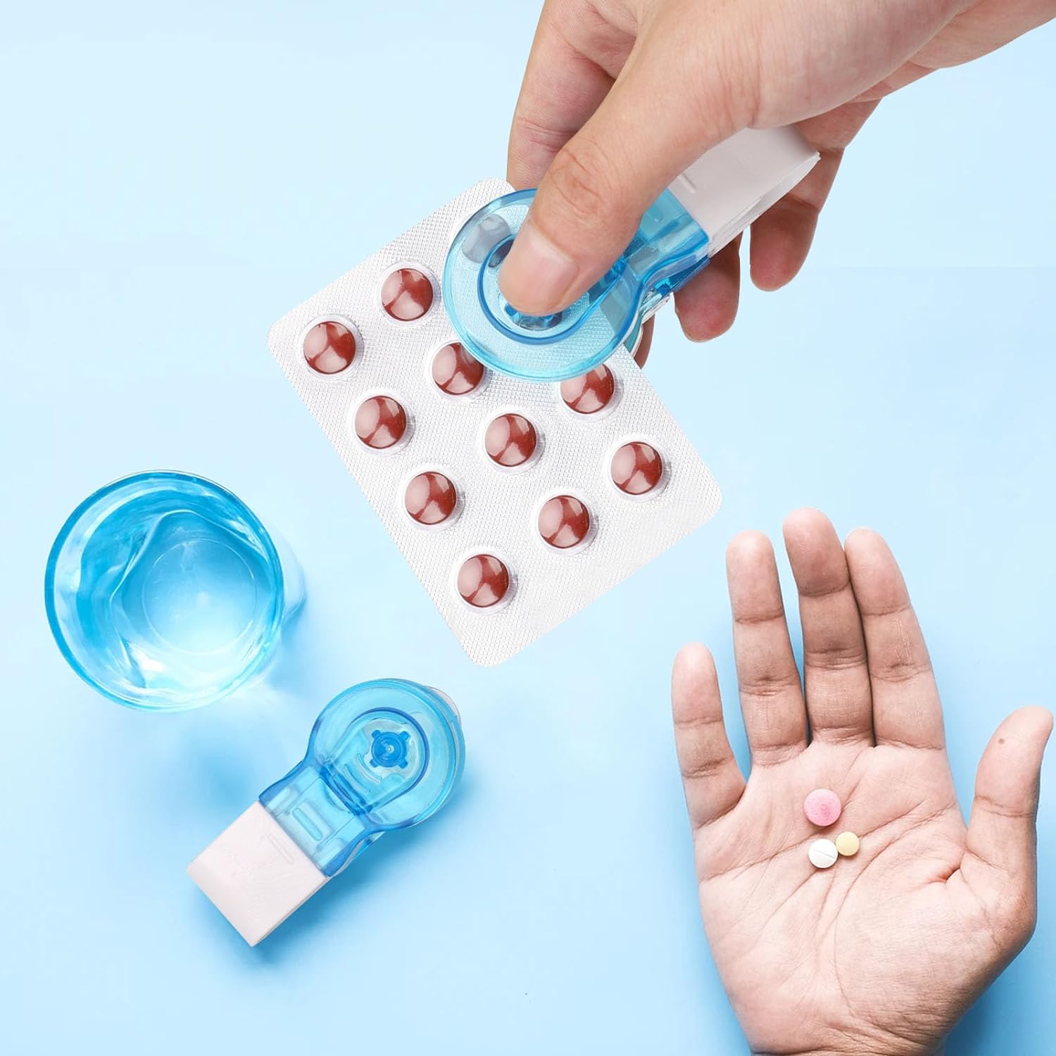 Set 2 Dozator tableta, Nybgyy®, Plastic, Potrivit pentru persoanele in ...